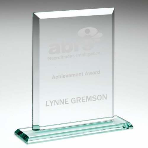 Jade Glass Rectangular Plaque with Bevelled Edges - Awards Trophies ...